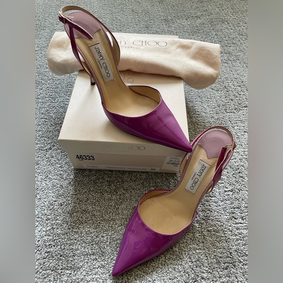 Jimmy Choo | Shoes | Jimmy Choo Violet Patent Leather Slingbacks | Poshmark